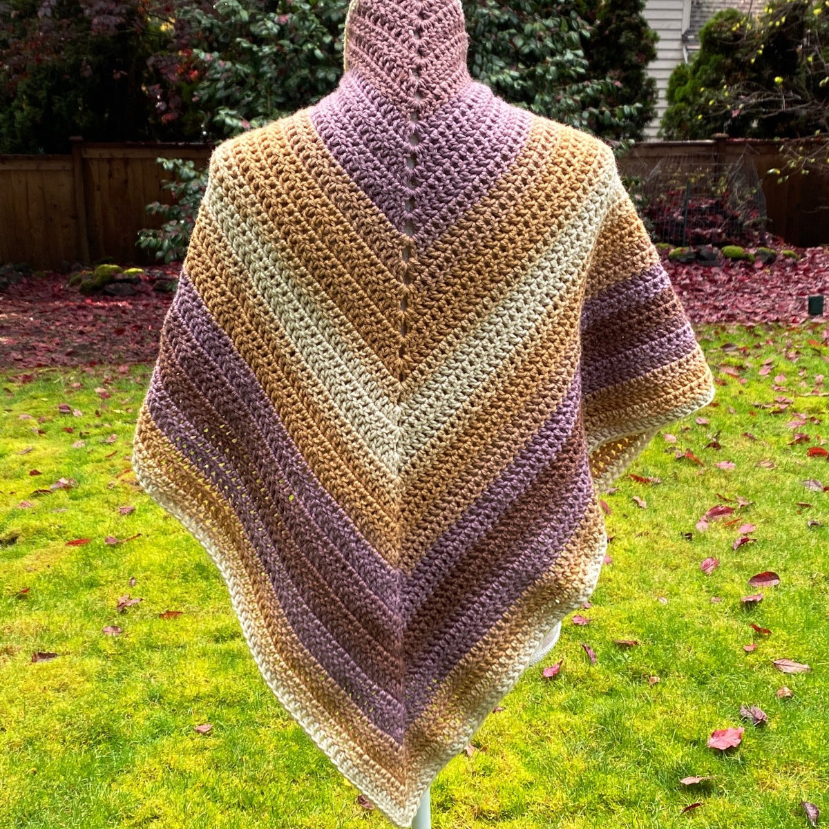 Crochet V Shawl in Seashell – Pearl Moon Creations